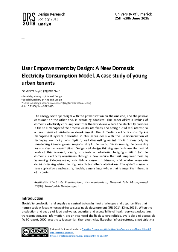 (PDF) User Empowerment by Design: A new domestic electricity ...