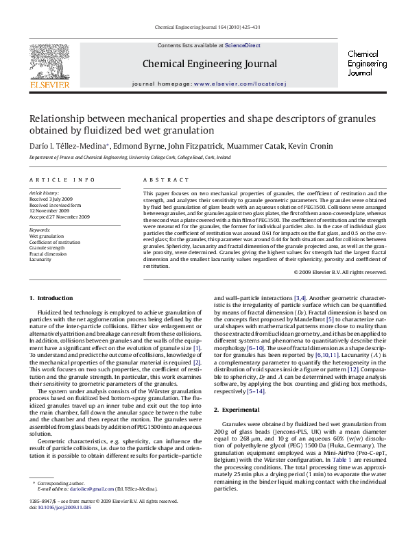 (PDF) Microscopic evaluation of binderless granulation in a pressure ...