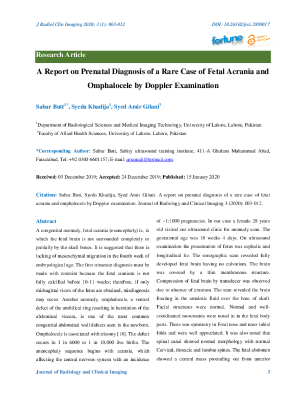 (PDF) A Report on Prenatal Diagnosis of a Rare Case of Fetal Acrania ...