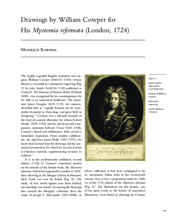 (PDF) “Drawings by William Cowper (c. 1666/7-1710) for his 'Myotomia ...