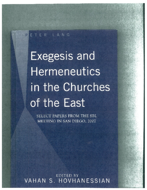 (PDF) Antiochene "Theoria" in Chrysostom's Exegesis