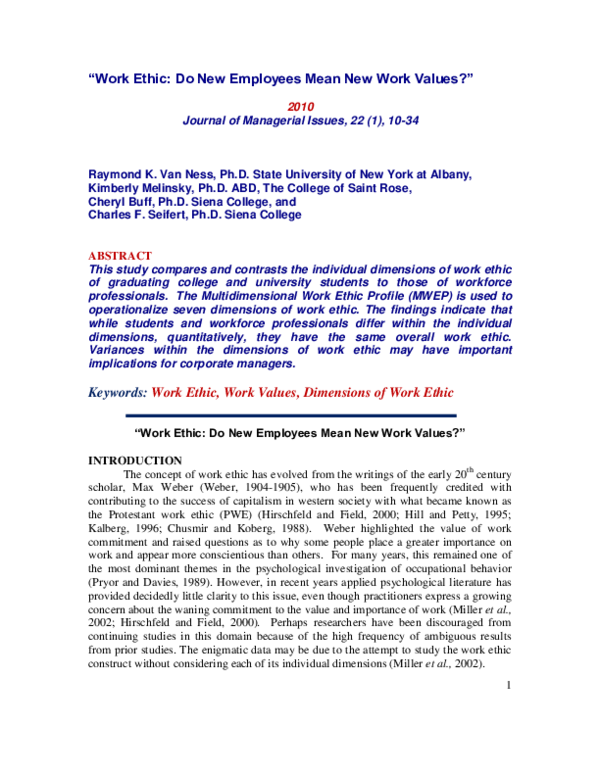 (PDF) Work Ethic