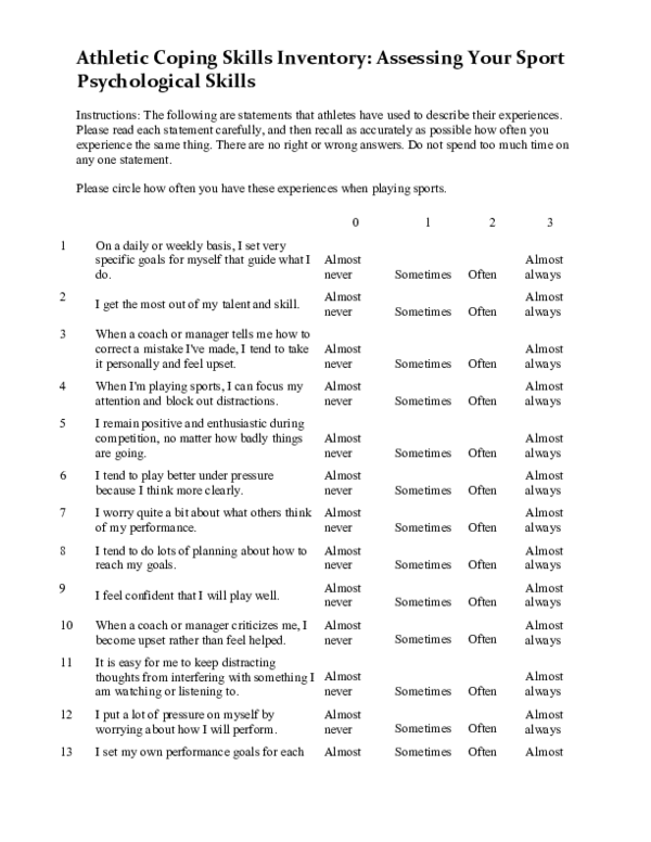 (PDF) Athletic(Coping(Skills(Inventory:(Assessing(Your(Sport ...