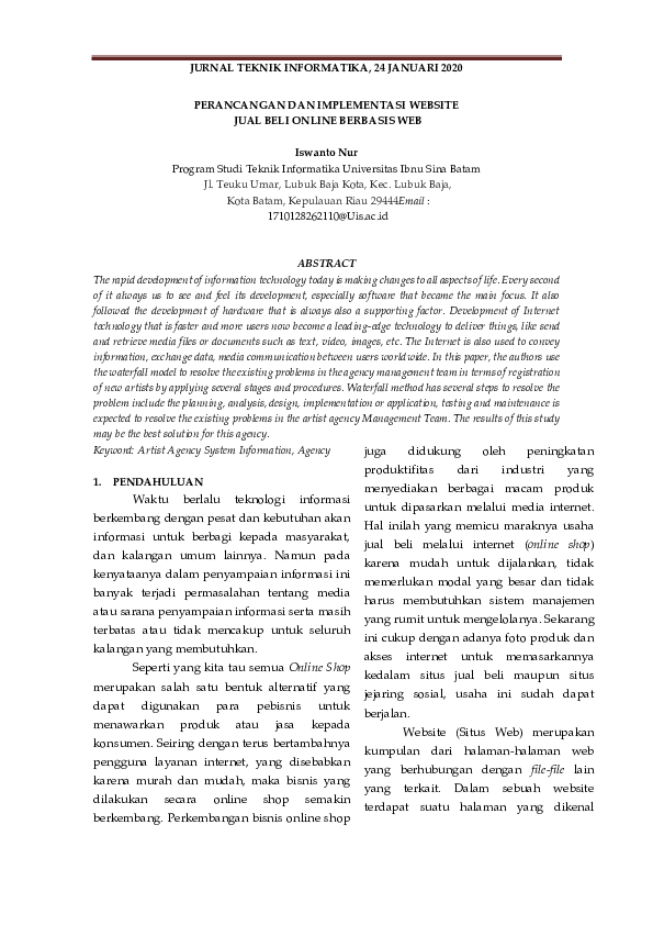 Pdf Jurnal Web Praktikum