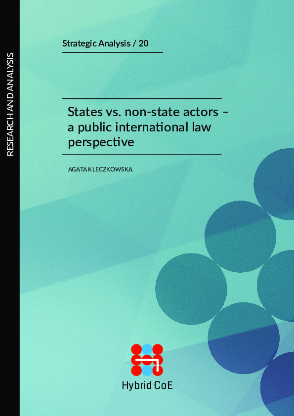 (PDF) States vs. non-state actors - a public international law perspective