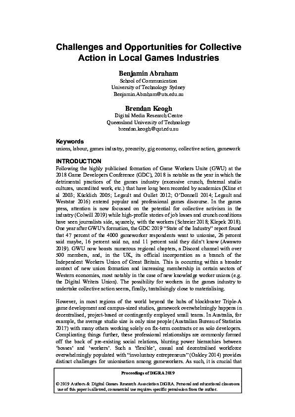 (PDF) Challenges and Opportunities for Collective Action in Local Games ...