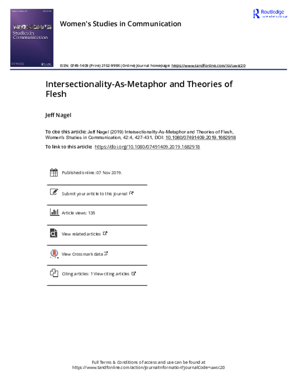 (PDF) Intersectionality-As-Metaphor and Theories of Flesh