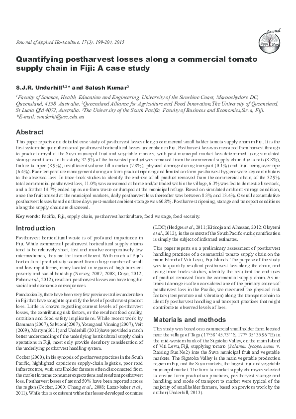 (PDF) Quantifying postharvest losses along a commercial tomato supply ...