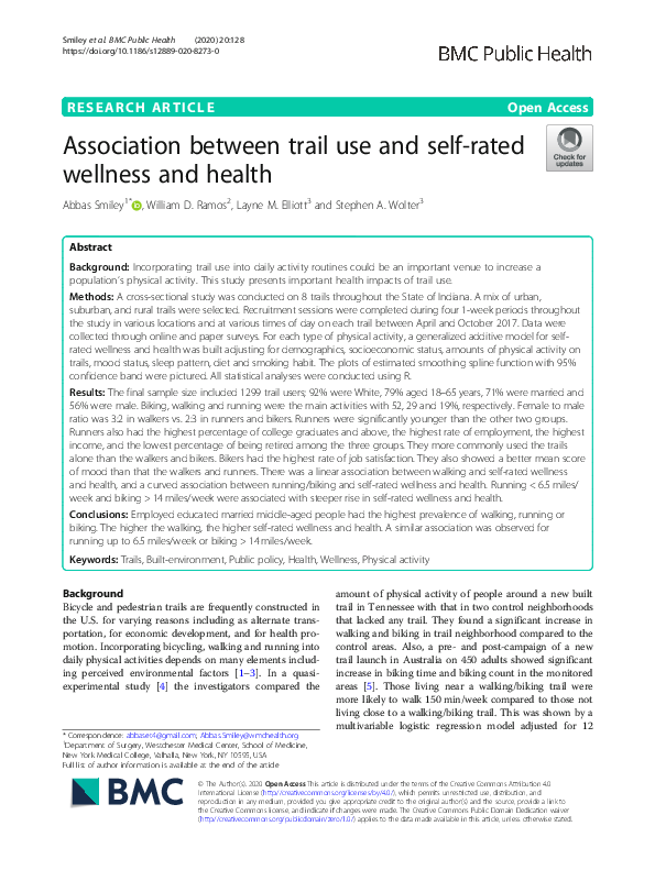 (PDF) Association between trail use and self-rated wellness and health ...