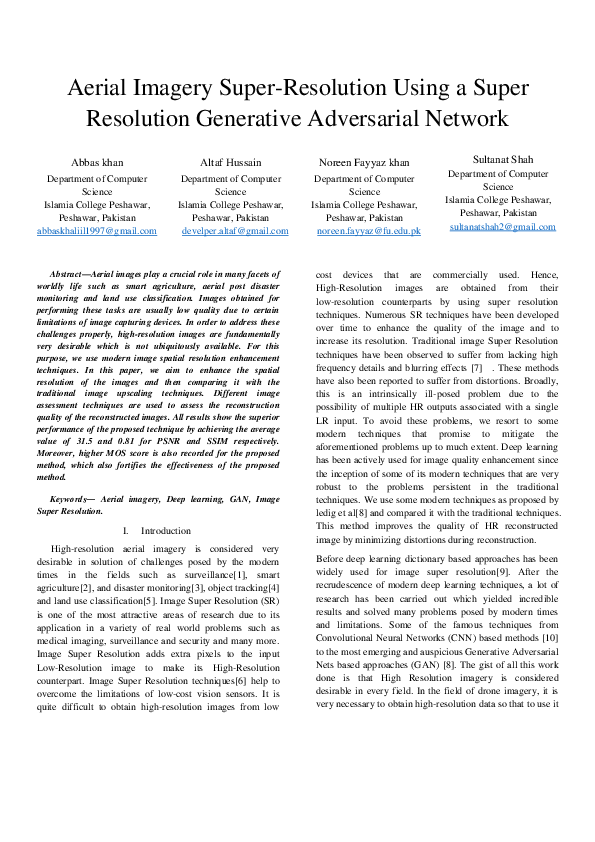 (PDF) Aerial Imagery Super-Resolution Using a Super Resolution ...