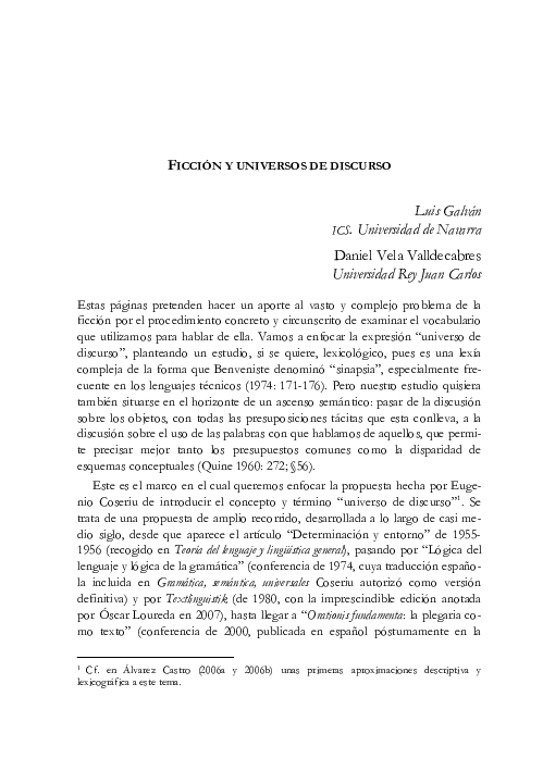 (PDF) FICCIÓN Y UNIVERSOS DE DISCURSO
