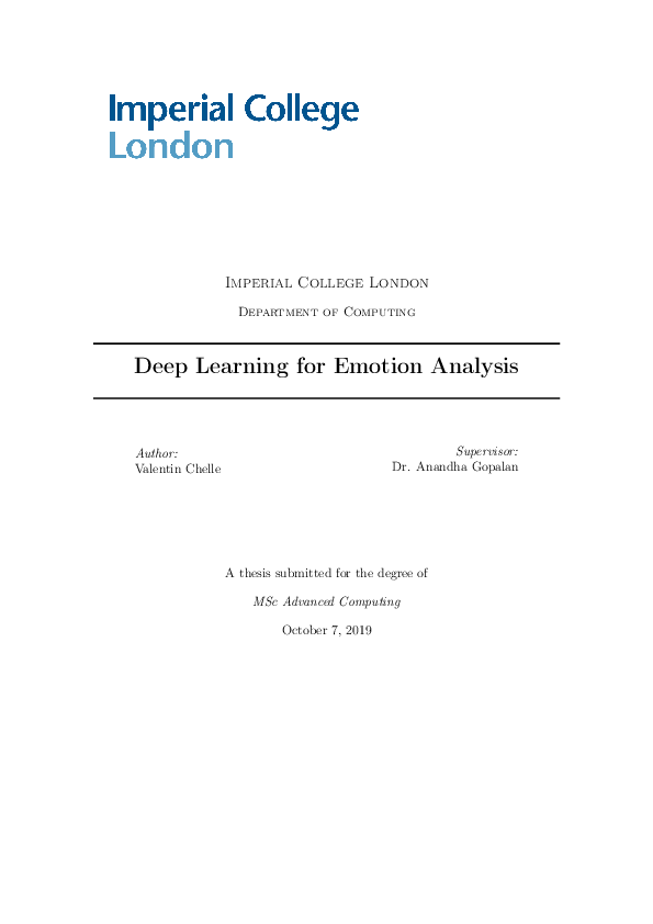 (PDF) Deep Learning for Emotion Analysis and Depression Detection ...