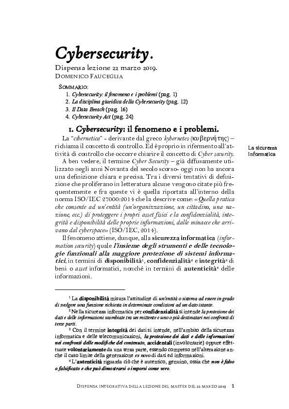 (PDF) Cybersecurity