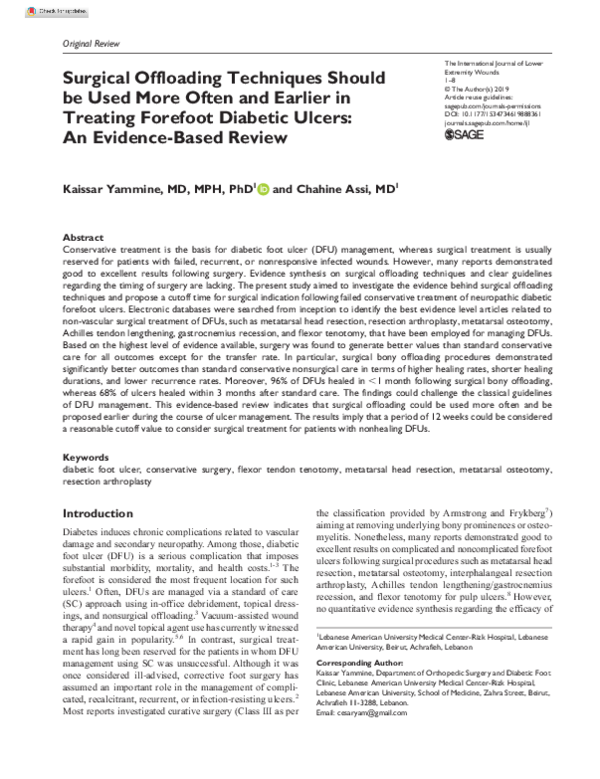 (PDF) Surgical Offloading Techniques Should be Used More Often and ...