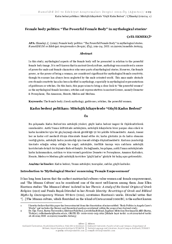 (PDF) Female body politics: “The Powerful Female Body” in mythological ...