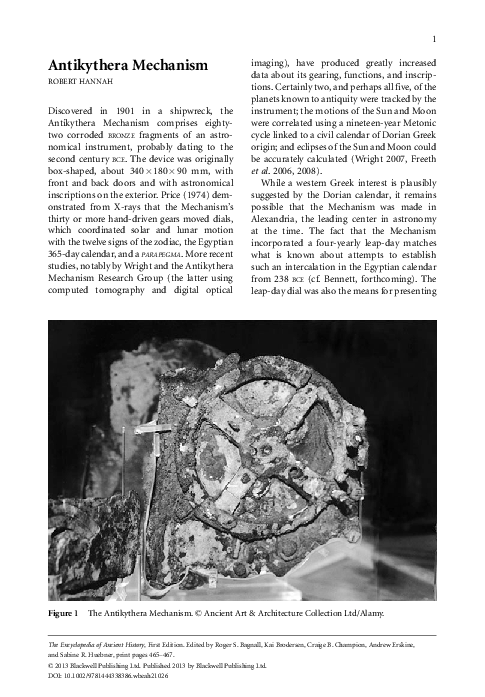 (PDF) Antikythera Mechanism