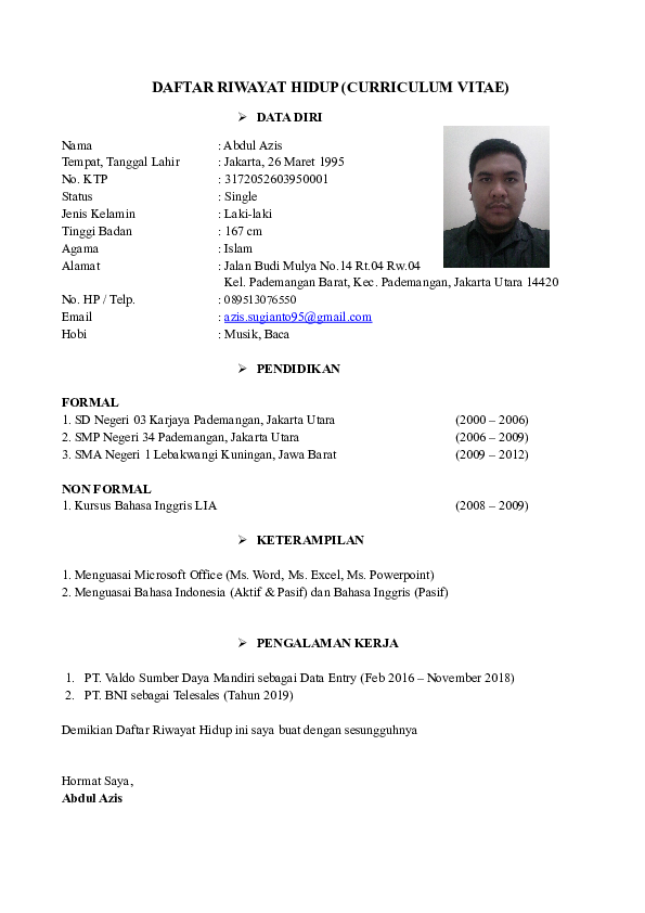 (DOC) DAFTAR RIWAYAT HIDUP (CURRICULUM VITAE