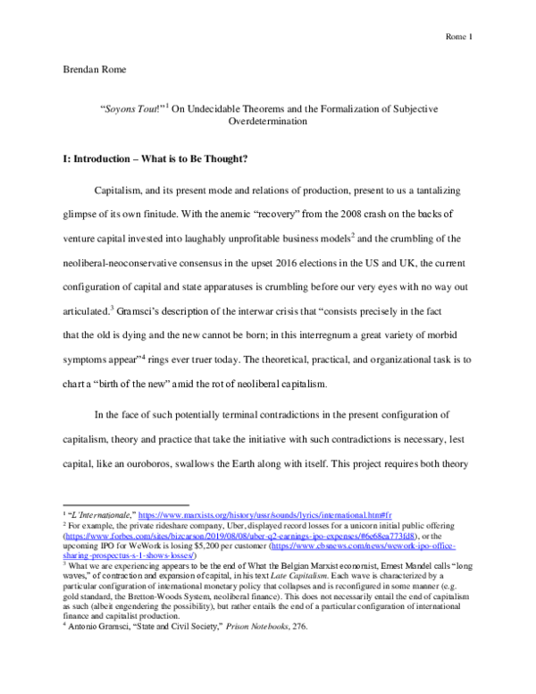 (PDF) Undecidable Theorems and Subjective Overdetermination