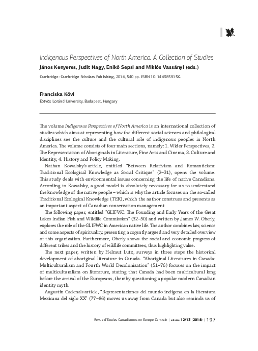(PDF) Indigenous Perspectives of North America. A Collection of Studies