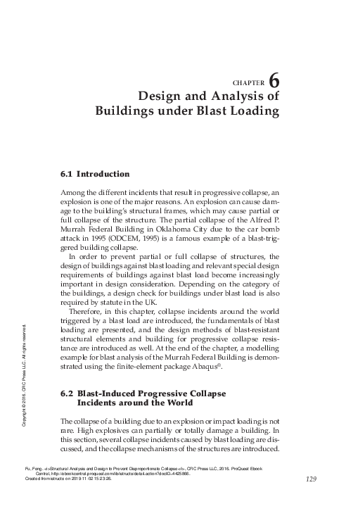 (PDF) Design and Analysis of Buildings under Blast Loading