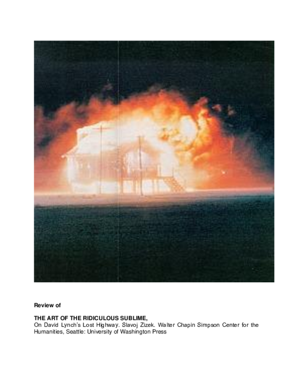 (PDF) Review of THE ART OF THE RIDICULOUS SUBLIME by Slavoj Zizek