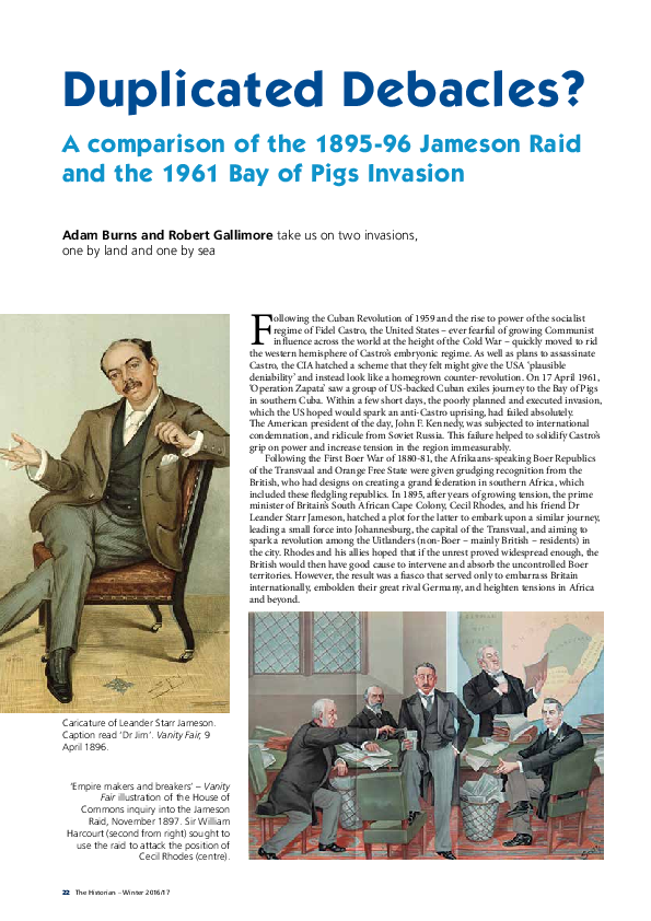 (PDF) Duplicated Debacles? A Comparison of the 1895-96 Jameson Raid and ...