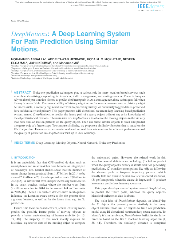 (PDF) DeepMotions: A Deep Learning System For Path Prediction Using ...