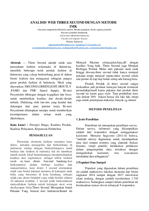 (DOC) ANALISIS WEB THREE SECOND DENGAN METODE IMK