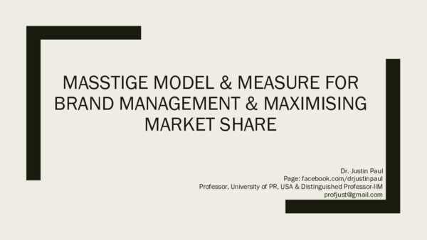 (PPT) Masstige Model & Measure for Marketing