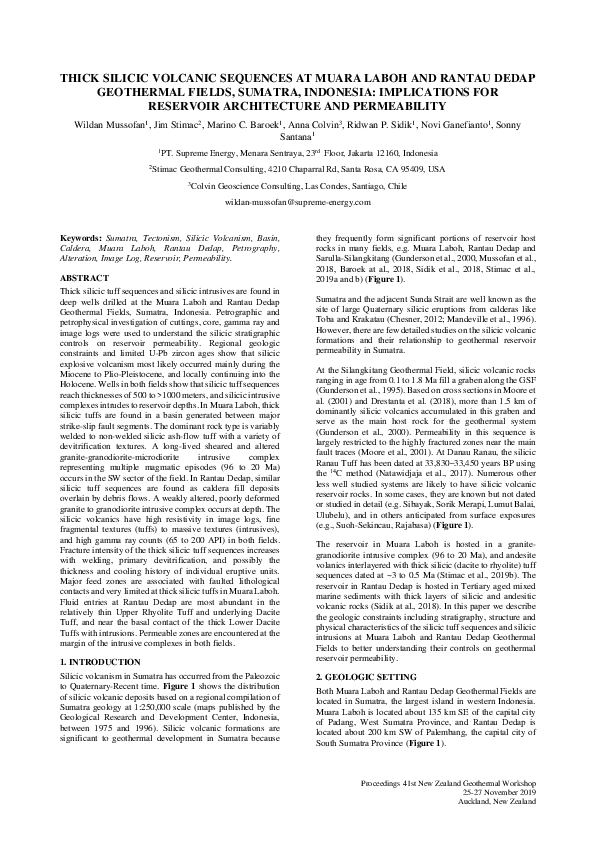 (PDF) THICK SILICIC VOLCANIC SEQUENCES AT MUARA LABOH AND RANTAU DEDAP ...
