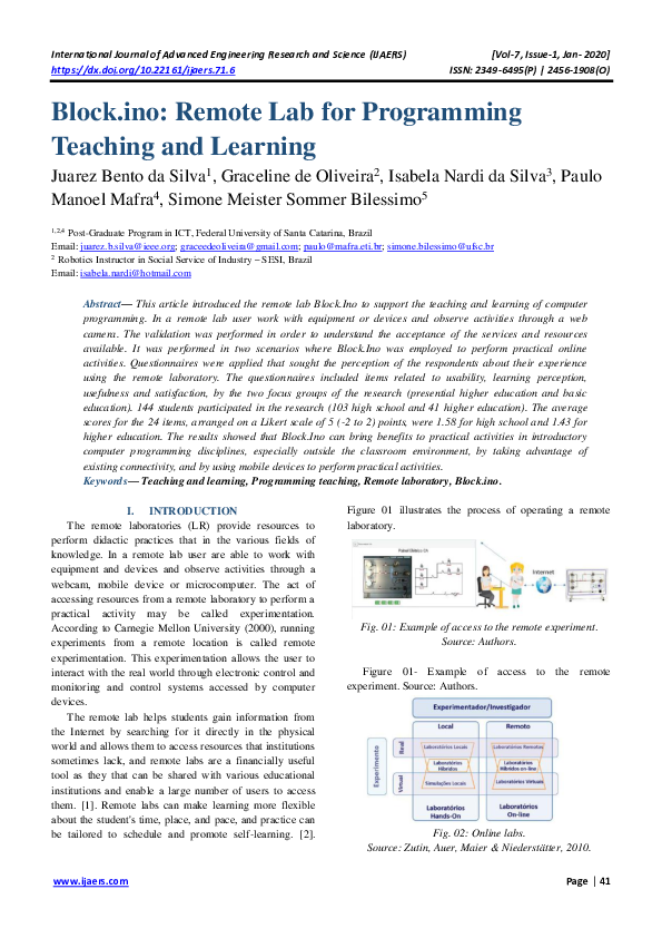 (PDF) Block.ino: Remote Lab for Programming Teaching and Learning