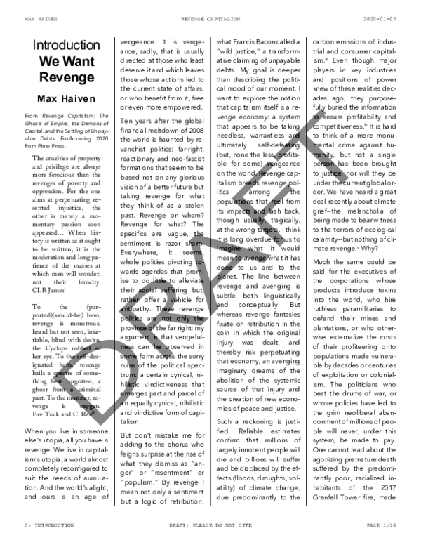 (PDF) Revenge Capitalism: The Ghosts of Empire, the Demons of Capital ...