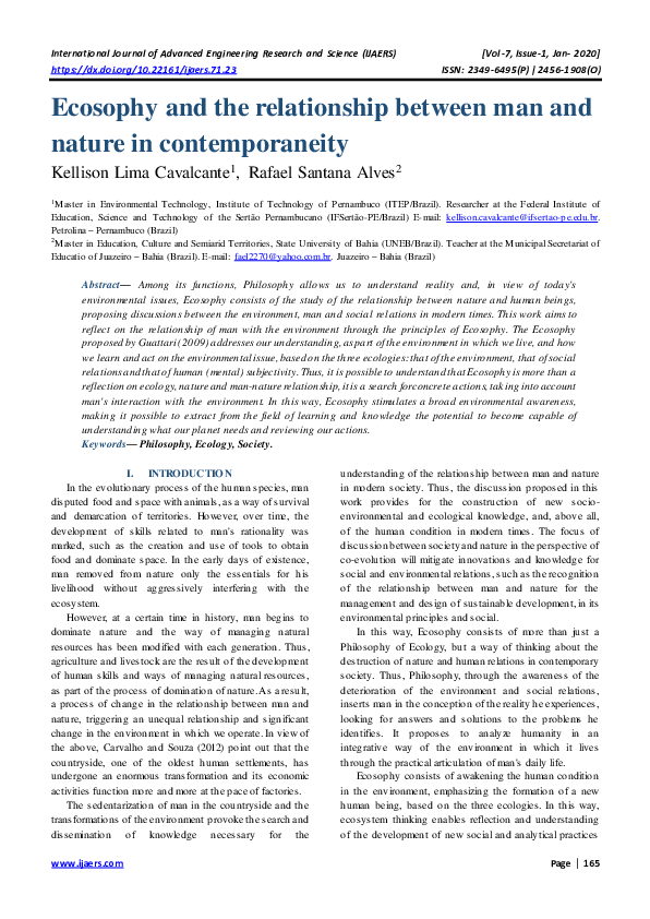 (PDF) Ecosophy and the relationship between man and nature in ...