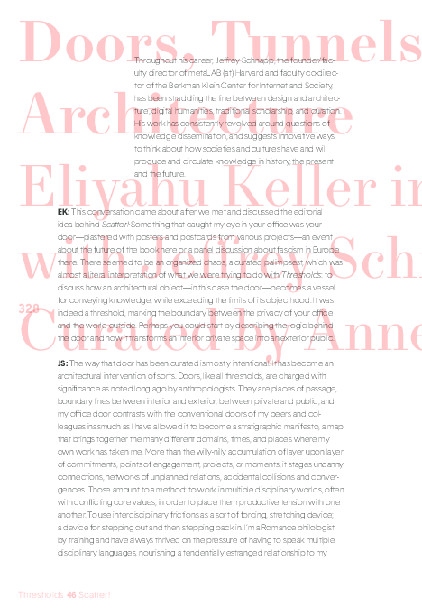 (PDF) Doors, Tunnels, Archives, Architecture: Interview with Jeffrey Schnapp