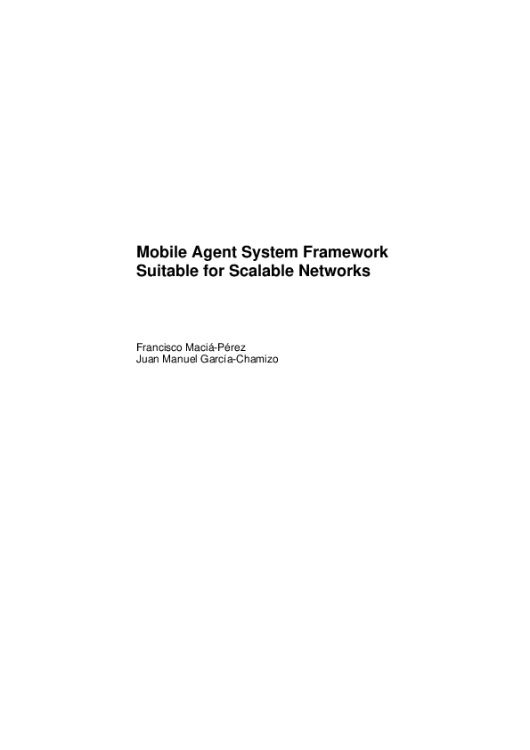 Pdf Mobile Agent System Framework Suitable For Scalable Networks