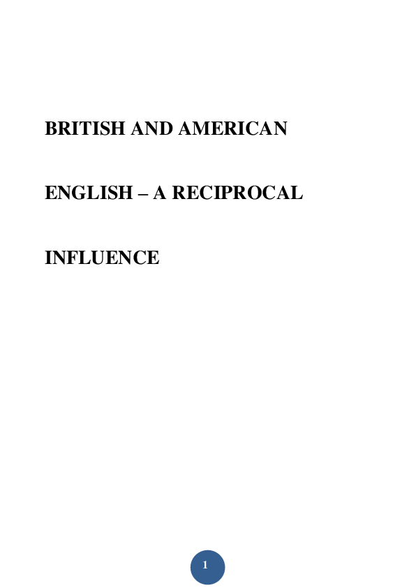 (DOC) British and American English - a reciprocal influence