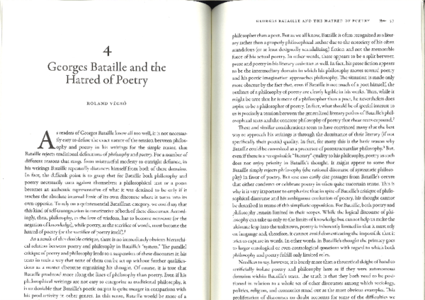(PDF) Georges Bataille and the Hatred of Poetry