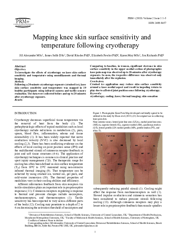 (PDF) Mapping knee skin surface sensitivity and temperature following ...