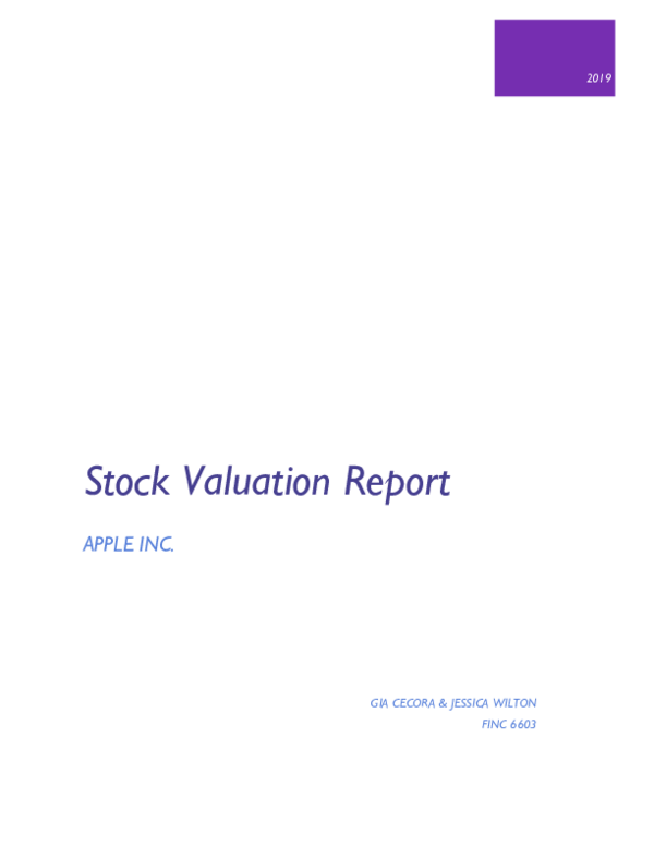 (DOC) Stock Valuation Report