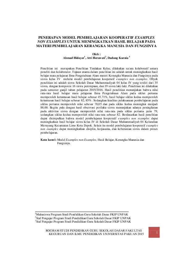 (PDF) PENERAPAN MODEL PEMBELAJARAN KOOPERATIF EXAMPLES NON EXAMPLES ...