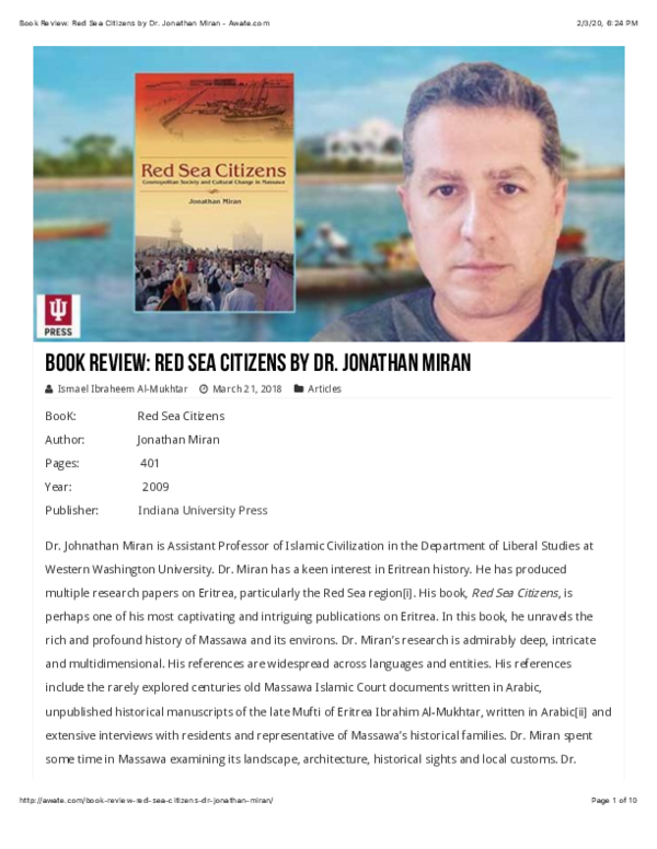 (PDF) 'Awate.com' review of Red Sea Citizens