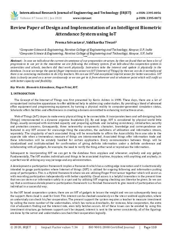 (PDF) IRJET- Review Paper of Design and Implementation of an ...