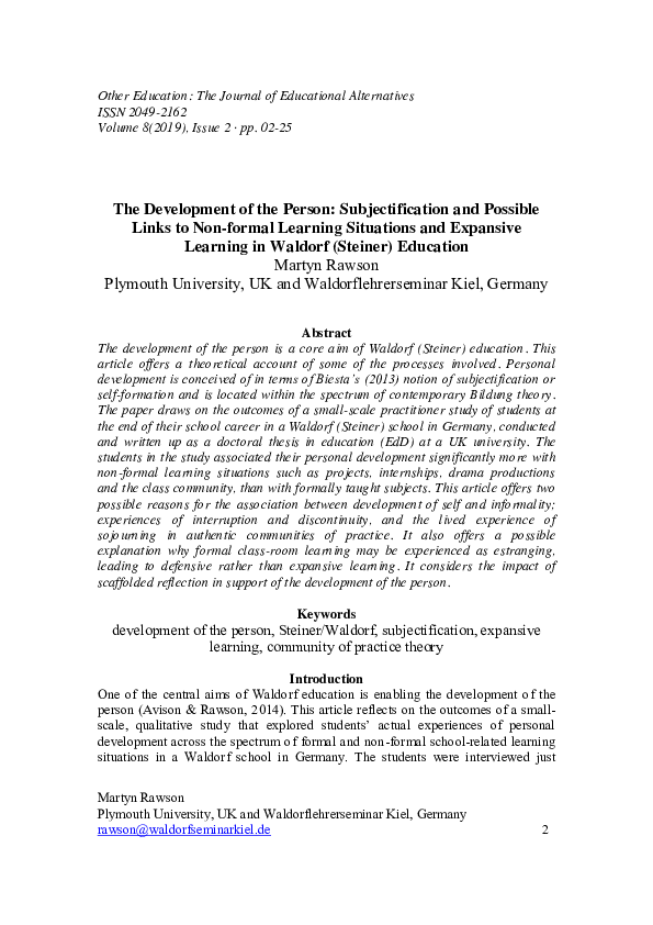 (PDF) The Development of the Person: Subjectification and Possible ...