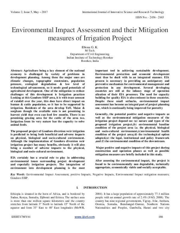 (PDF) Environmental Impact Assessment and their Mitigation measures of ...
