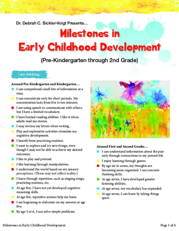 (PDF) Milestones in Early Childhood Development