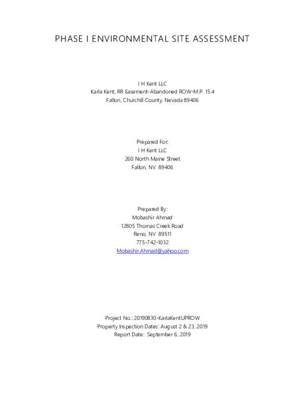 (PDF) PHASE I ENVIRONMENTAL SITE ASSESSMENT