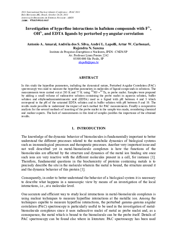 (PDF) Investigation of hyperfine interactions in hafnium compounds with F 1-, OH 1-, and EDTA ...