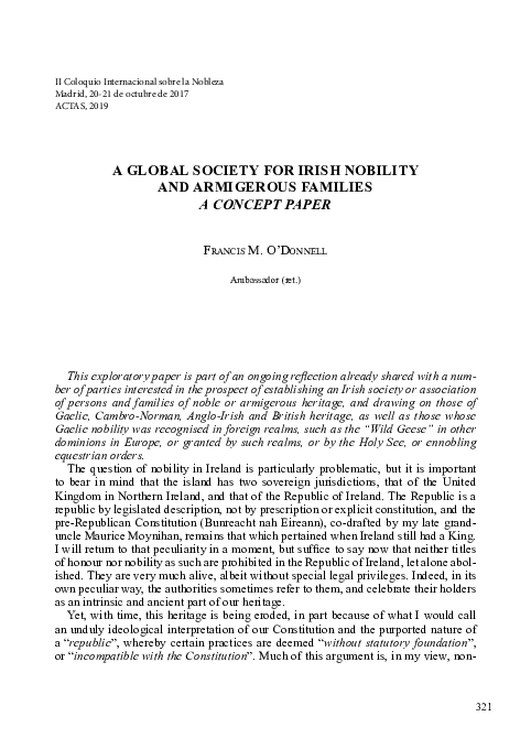 (PDF) IRISH NOBILITY AND ARMIGEROUS FAMILIES