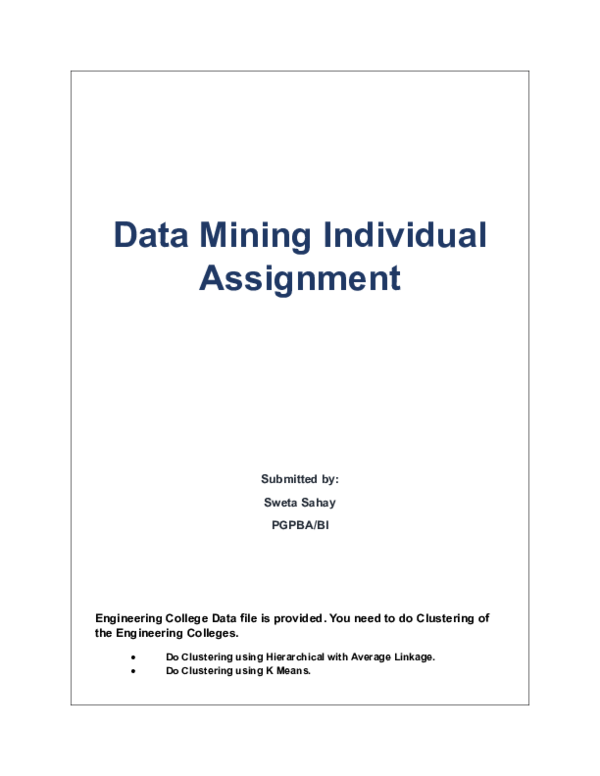 Data Mining Individual Assignment