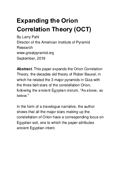 (DOC) Expanding the Orion Correlation Theory (OCT)